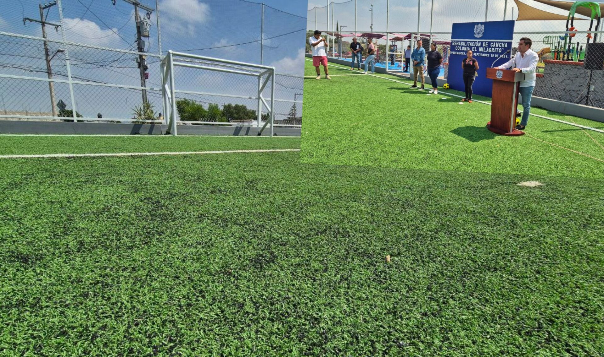 Entrega alcalde de Corregidora rehabilitación de cancha deportiva en El ...
